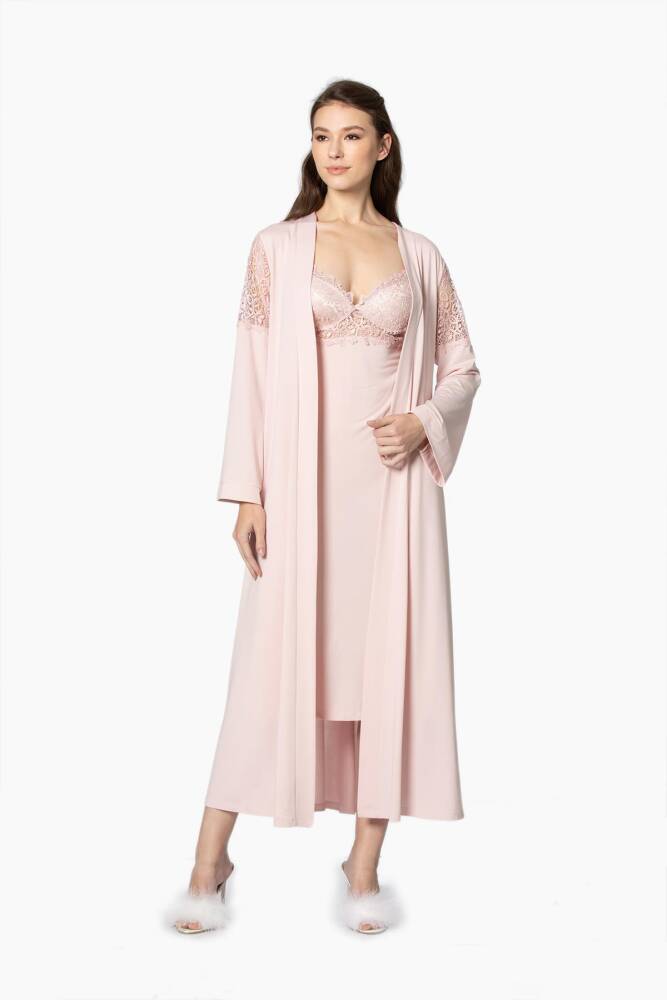 Penye Altılı Gelin Çeyiz Seti - 5045 Pudra | Pierre Cardin Night Wear