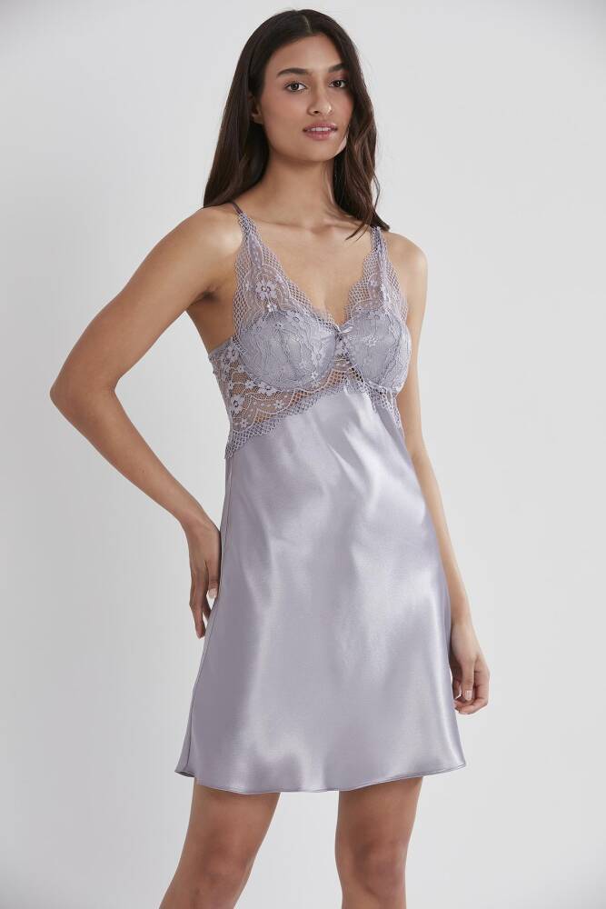 Saten Dantelli Kadın Gecelik - 605 Royal | Pierre Cardin Night Wear