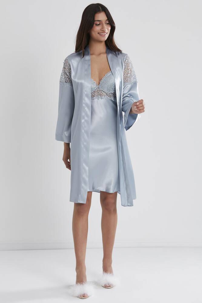 Saten Altılı Gelin Çeyiz Seti - 6955 Mist | Pierre Cardin Night Wear