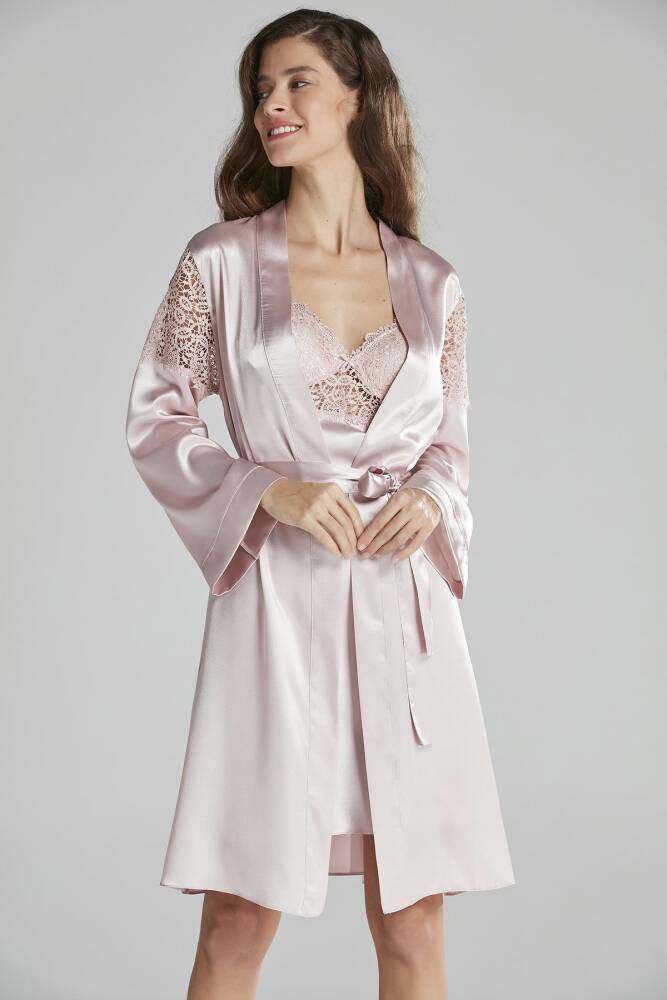 Saten Altılı Gelin Çeyiz Seti - 6955 Pudra | Pierre Cardin Night Wear